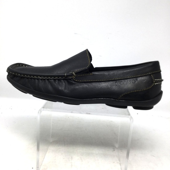Ferrato | Shoes | Ferrato Men Shoes Size Usa 8 Black Leather Loafers ...
